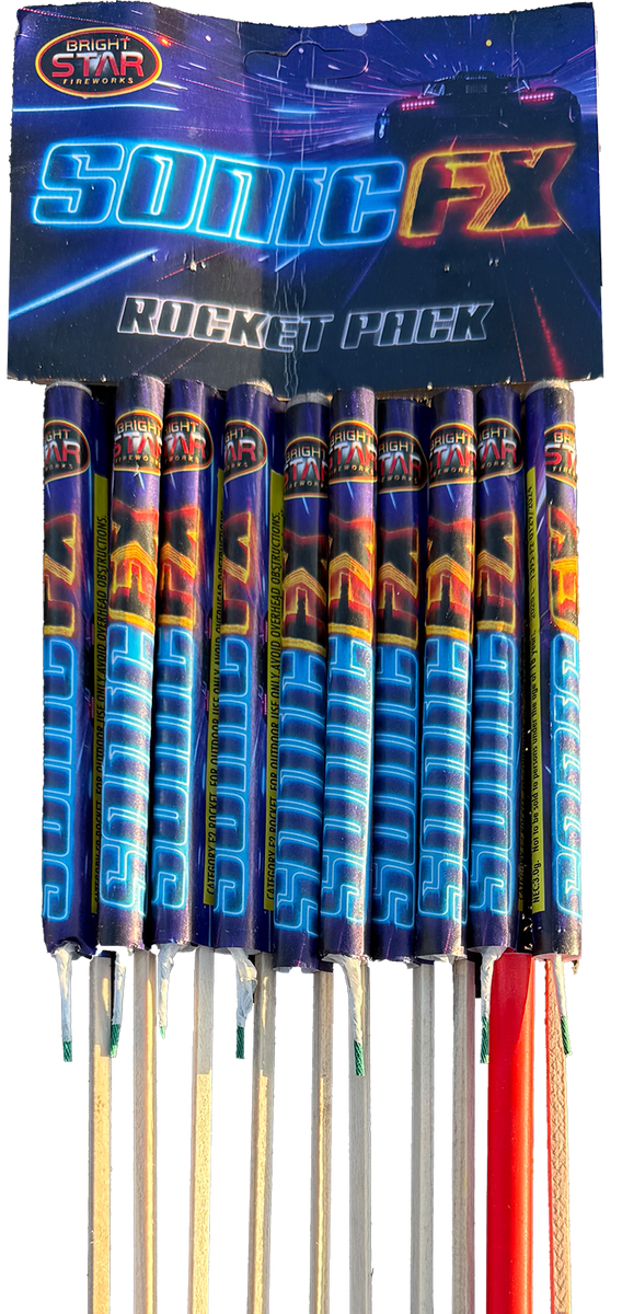 Sonic F/X Rockets | 10 Pack Whistling Rockets | Galactic Fireworks