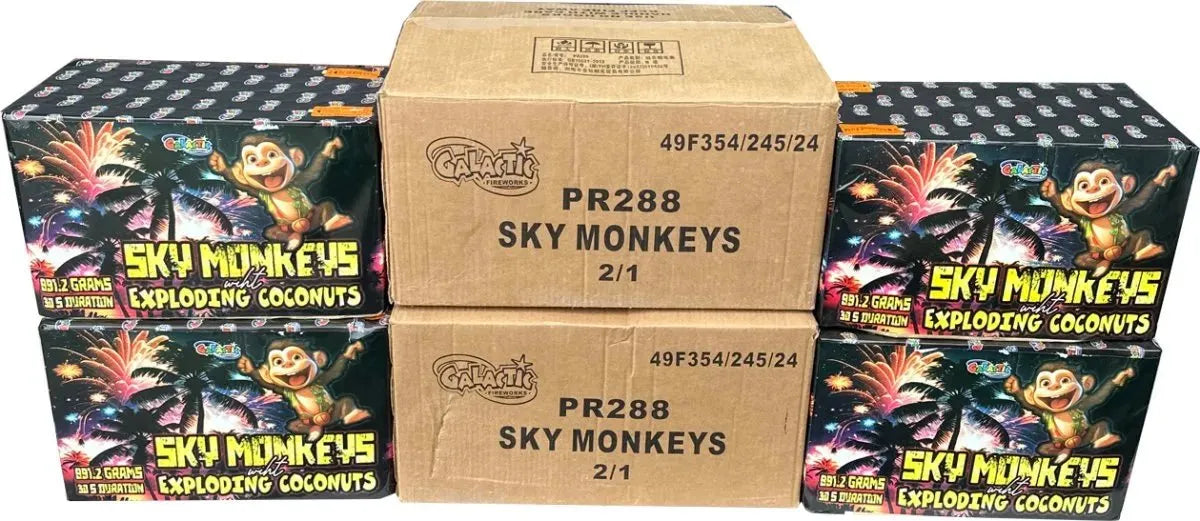 4x Sky Monkeys With Exploding Coconuts by Galactic Fireworks