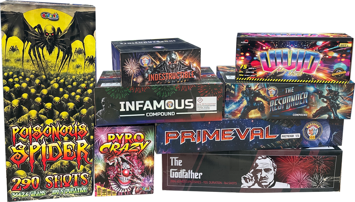 Compound Crazy Pack Fireworks Bundle - Impressive Display – Galactic ...
