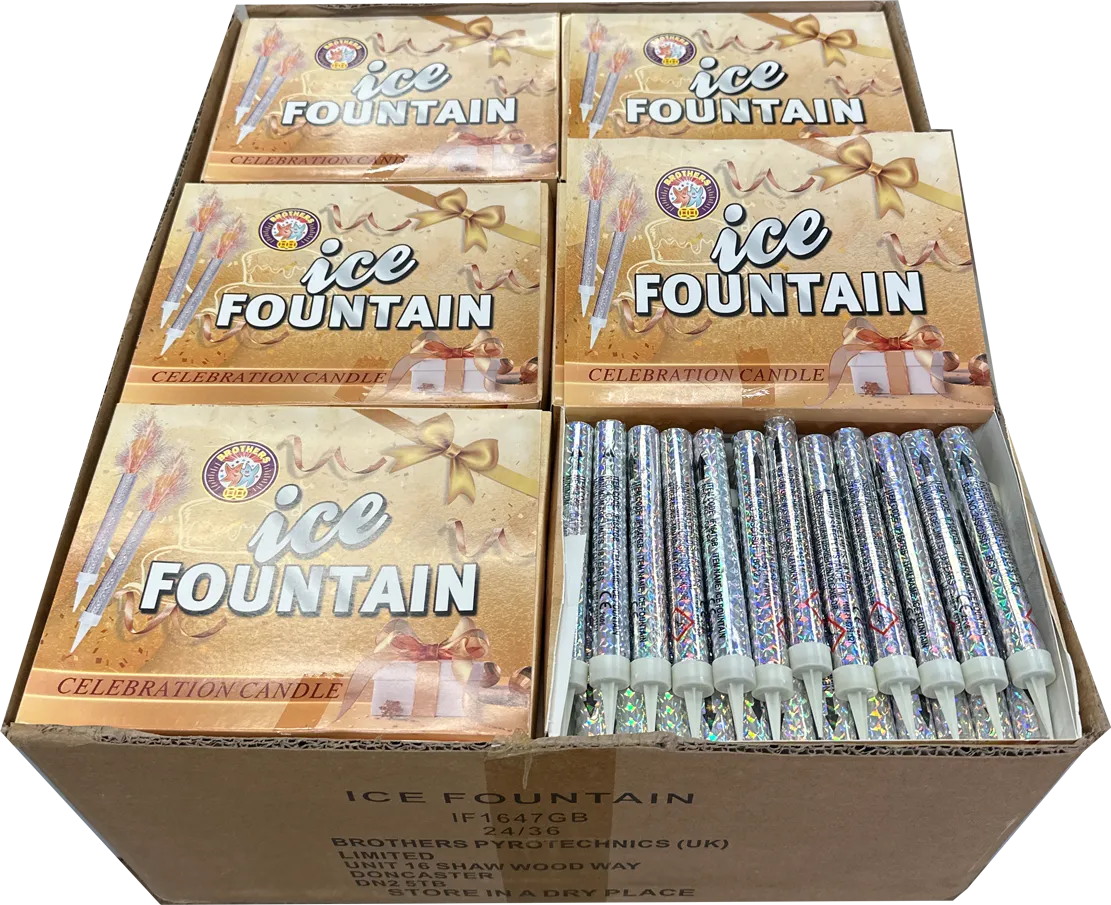Case of 864 Ice Fountains by Brothers Pyrotechnics – Galactic Fireworks