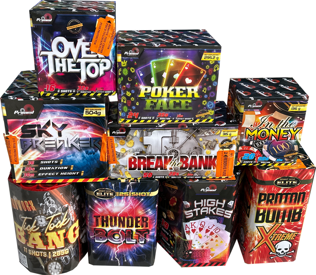 Loud Noise Pack | 9 Powerful Fireworks | Galactic Fireworks