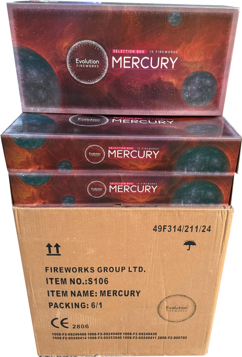 6x Mercury Box by Evolution Fireworks – Galactic Fireworks